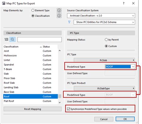 Type Mapping For Ifc Export