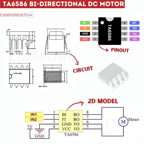 Ta6586 Bi Directional Dc Motor Driver Drivers Motor Tracking System