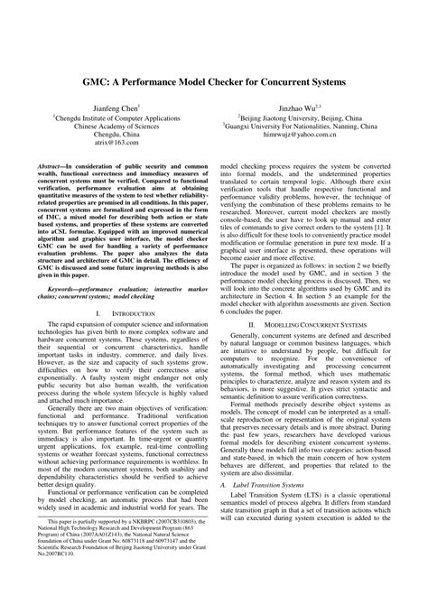 Pdf Gmc A Performance Model Checker For Concurrent Systems