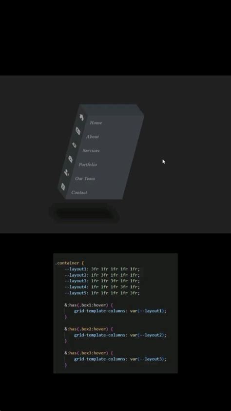 css 3d menu navigation for website header design