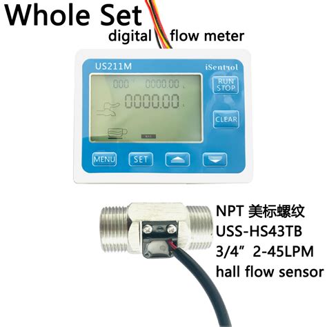 Us211m Digital Flowmeter With Npt Thread Flow Sens Grandado