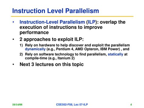 Ppt Cse 502 Graduate Computer Architecture Lec 7 Instruction Level
