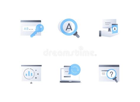 Data Storage And Technology Flat Design Style Icons Set Stock Illustration Illustration Of