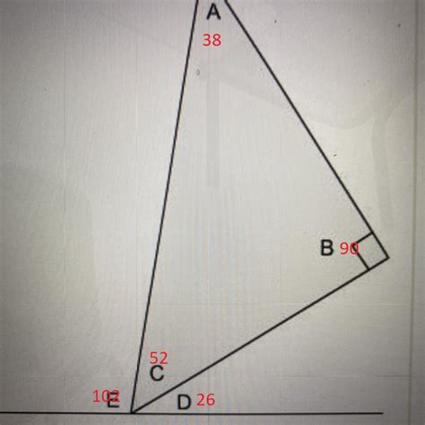 In The Figure Angle A Measures 38 Degrees And Angle D Measures 26
