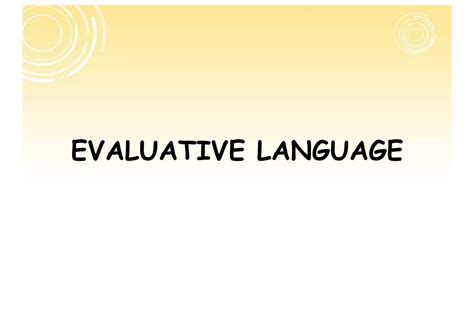 Evaluative Language Pdf