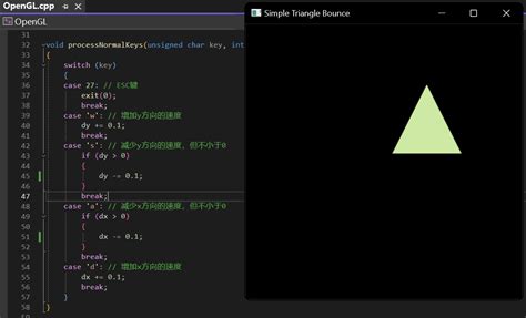 opengl glut实践：实现反弹运动的三角形动画与键盘控制 plus wave s blog