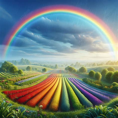 Colorful Rainbow In Nature Background Rainbow Color Nature