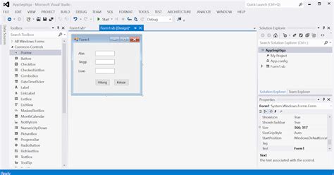 Mengenal Bagian Bagian Penting Pada Tampilan Lingkungan Pengembangan Visual Basic 2012 Tutup