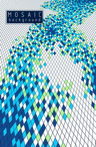 차원 예술적 모자이크 타일의 현대 유행 벡터 디자인 제목에 대 한 복사 공간 레이아웃에 대 한 템플릿으로 추상적인 배경 브로셔 잡지 광고 배너 및 포스터에 사용할 수