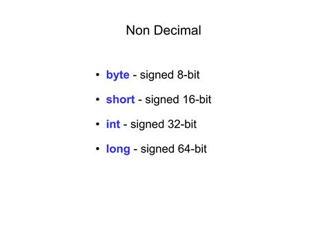 Java Basic Data Types Ppt
