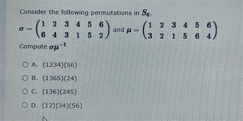 Solved Consider The Following Permutations In Sg Chegg