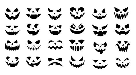 Scary Faces Halloween Smiley Pumpkin Faces Creepy Jack Lantern With