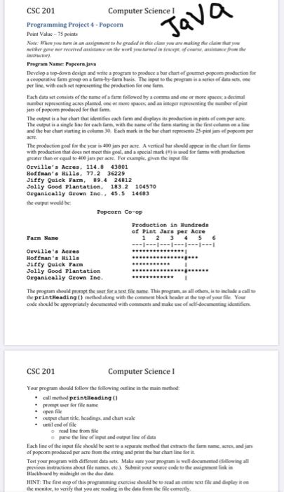 Solved Csc 201 Computer Science Programming Project 4