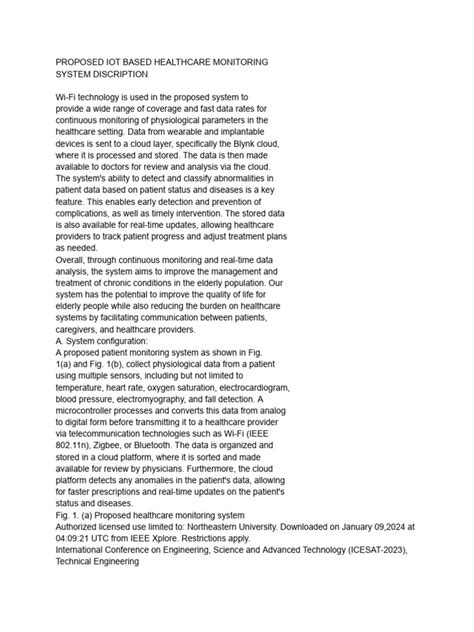 Iot Implementation Pdf Wi Fi Monitoring Medicine