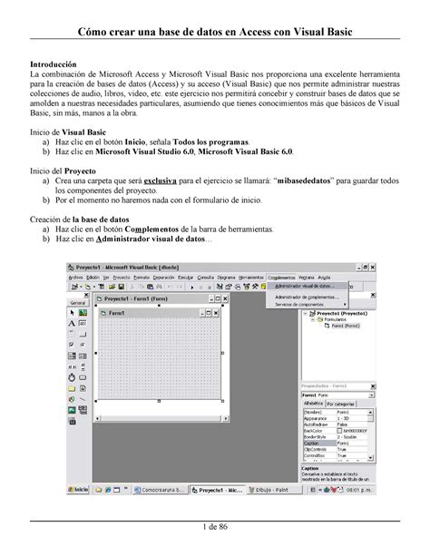 Ejemplo de Como Crear Una Base de Datos Con Visual Basic Introducción La combinación