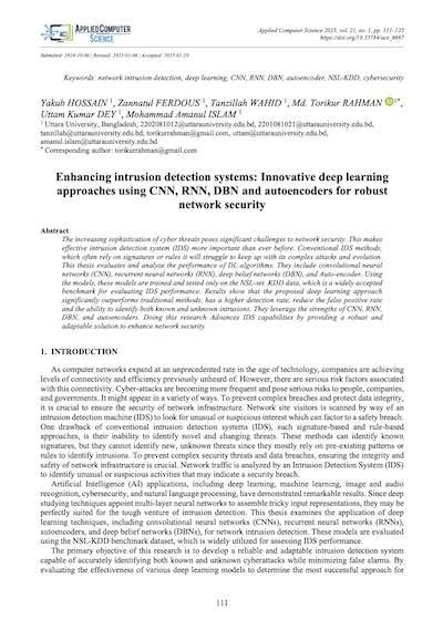 Enhancing Intrusion Detection Systems Innovative Deep Learning