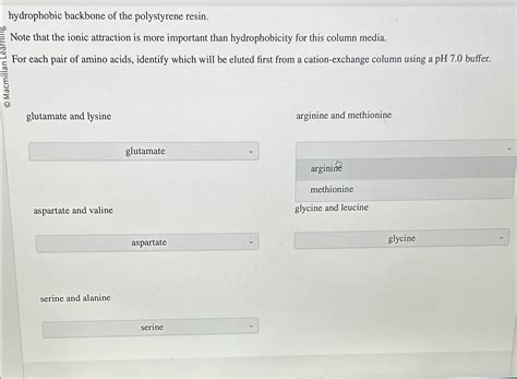 Solved Hydrophobic Backbone Of The Polystyrene Resin Note