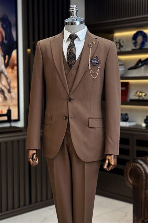 Modern Dark Brown Formal Suits With Waistcoat Suitfitpro