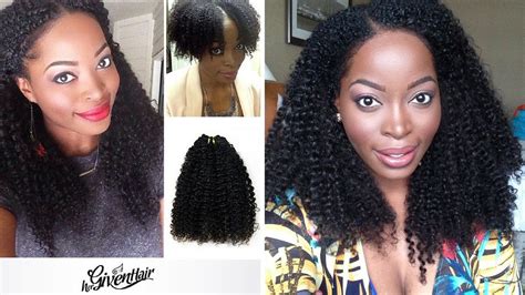 BEST Kinky CURLY Wig Using HERGIVENHAIR NATURAL HAIR EXTENSIONS U PART WIG Protective Style