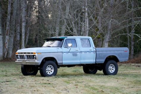 1976 Ford F250 Crew Cab Pickup Grey Automatic Custom Classic Ford
