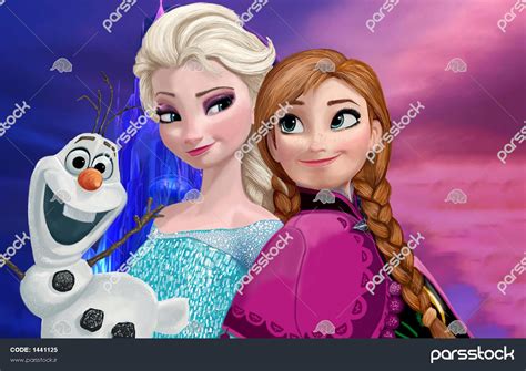 پوستر دیواری سه بعدی کارتون فروزن السا و آنا و ادم برفی 1441125