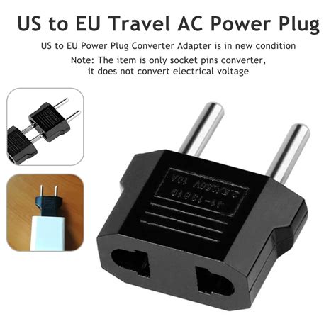 220v 5a Eu Portable Pactical Adapter Dual Use Socket Black Color
