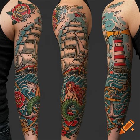 Traditional Sailor Jerry Sleeve Tattoo