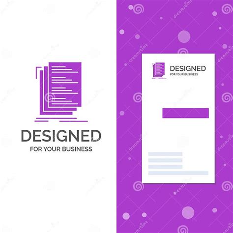 Business Logo For Code Coding Compile Files List Vertical Purple Business Visiting Card