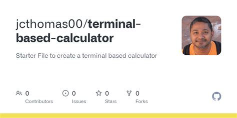 Github Jcthomas00terminal Based Calculator Starter File To Create A Terminal Based Calculator