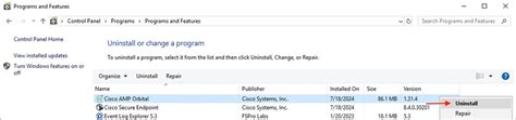 Uninstall Orbital From Secure Endpoint Cisco