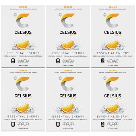 Celsius On The Go Zero Sugar Powder Stick Drink Mix 6 Pack Forza Sports