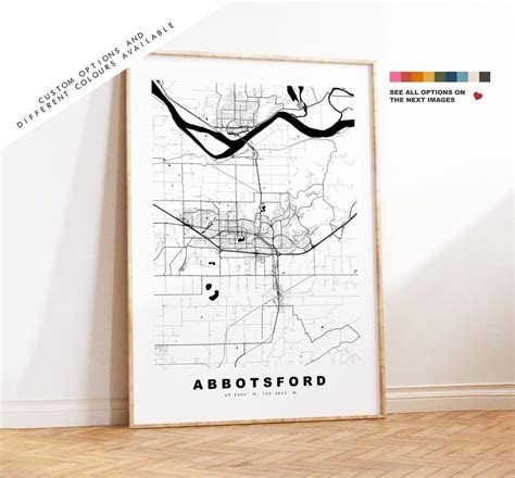 Abbotsford Map Print City Map Poster Map Art Map Wall Art