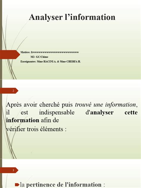 Analyser Linformation Cours 4 Pdf Crédibilité Document