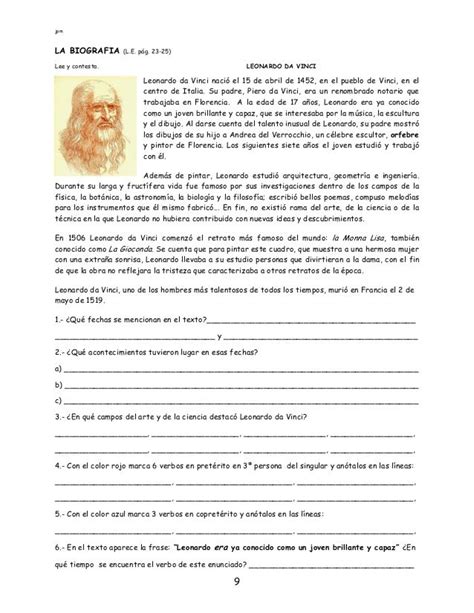 Hojas De Trabajo De Lectura Para Alumnos De Sexto Grado