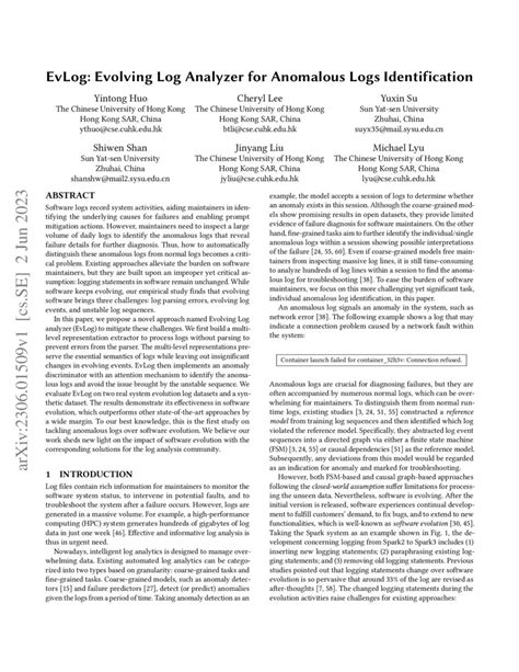 Evlog Evolving Log Analyzer For Anomalous Logs Identification Deepai