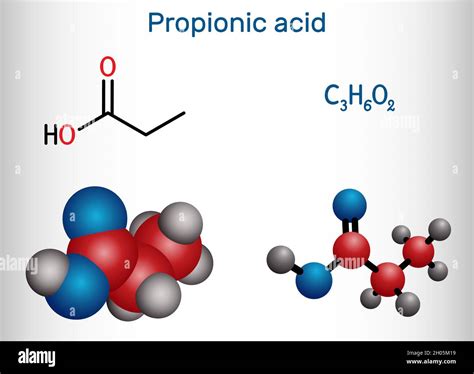 Propanoic Acid Propionic Acid Molecule It Is Short Chain Saturated
