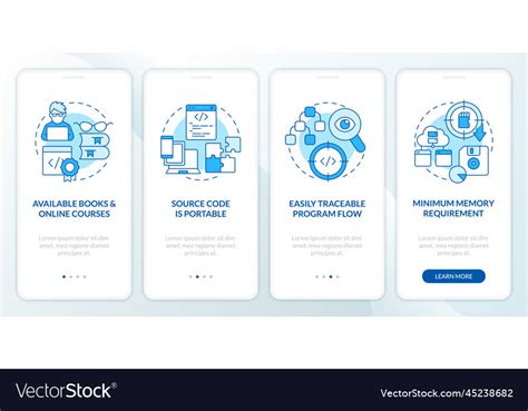 Procedural Programming Benefits Blue Onboarding Royalty Free Vector