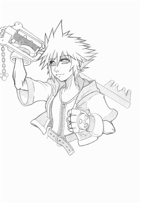 Sora Sketch With No Reference Kh1 Rkingdomhearts