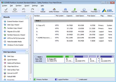 Best Free Partition Manager Aomei Partition Assistant Standard