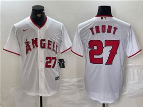 Los Angeles Angels 27 Mike Trout White Limited Jersey Tte Trading