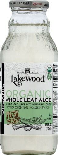 Kroger Lakewood Organic Pure Whole Leaf Aloe Juice 125 Fl Oz