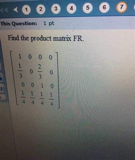 Find The Product Matrix FR Chegg Com