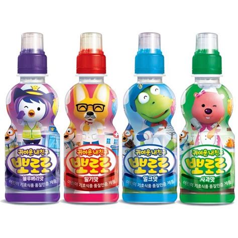 팔도 뽀로로음료수 4가지맛 혼합구성 블루베리6 사과6 딸기6 밀크6 총24개