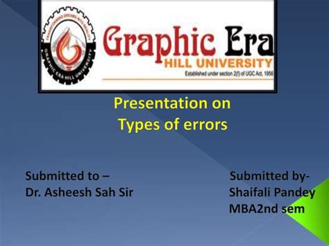 Types Of Error In Hypothesis Pptx