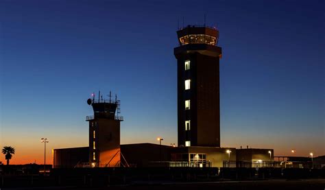 Air Traffic Control Tower At Night