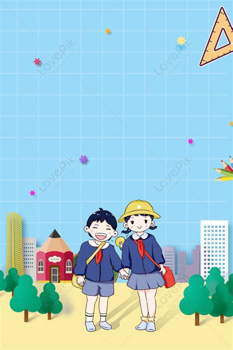 만화 학교 시즌 새로운 학기 배경 템플릿 이미지 Hd 삽화 스포츠의 날 달리고 배경 사진 무료 다운로드 Lovepik