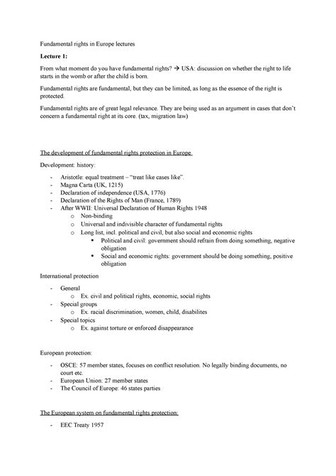 Fundamental Rights In Europe Lectures Fundamental Rights Are Fundamental But They Can Be