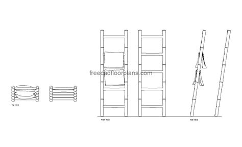 Bamboo Ladder Free Cad Drawings