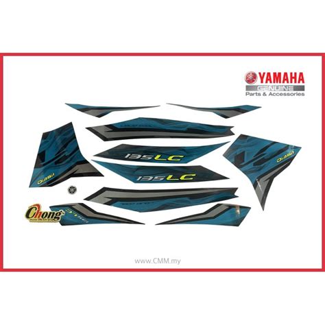 Yamaha Lc135 V7 Cyan Hijau Body Stripe Sticker Cm6 Original Hly Shopee Malaysia