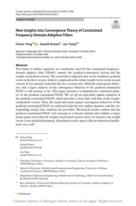 New Insights Into Convergence Theory Of Constrained Frequency Domain